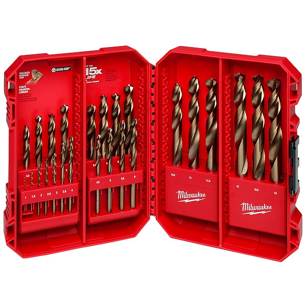 Milwaukee Tool 25 pc. RED HELIX Cobalt Metric Drill Bit Set 48-89-2531 ...