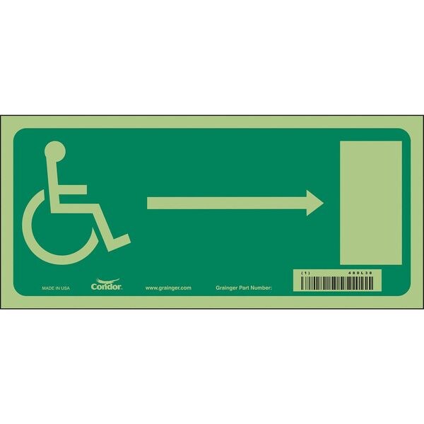 Condor WHEELCHAIR PATH RIGHT GRAPHIC, 12 in W x 5 1/2 in H, Vertical ...