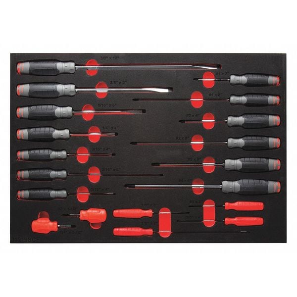 Proto Screwdriver Set, Multicomponent, 19 pcs. J1219SCK | Zoro