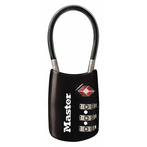Master Lock Combination Padlock, Number of Dials 3 4688DBLK | Zoro