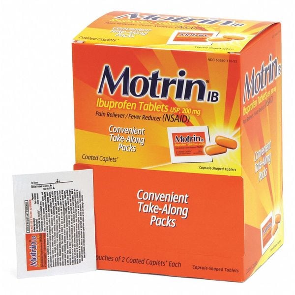 Motrin Pain Relief, Tablet, 200mg Size, PK100 40833 | Zoro