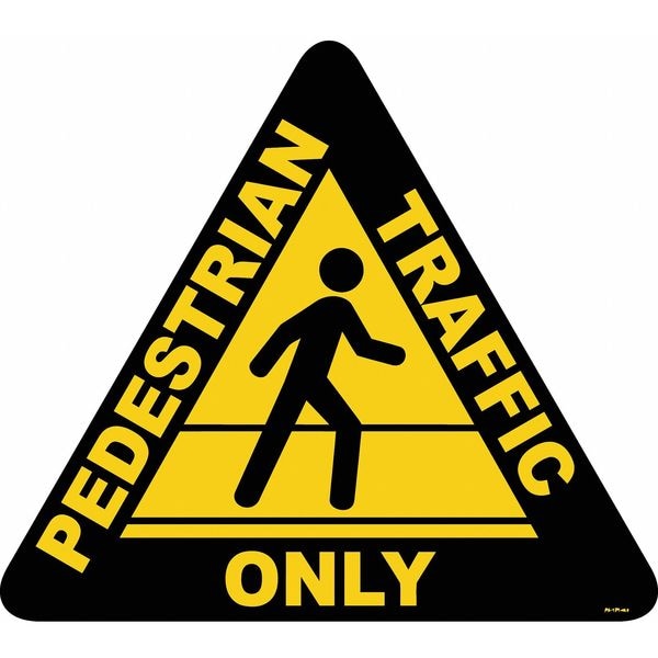 Stranco Anti-Slip Floor Sign, 15 in H, 15 in W, Vinyl, Triangle ...