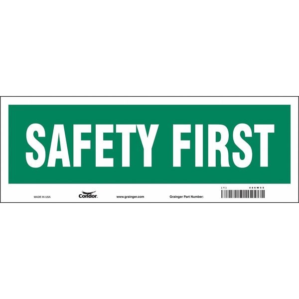 Condor Safety Sign, 5 in H, 14 in W, Vinyl, Vertical Rectangle, English ...