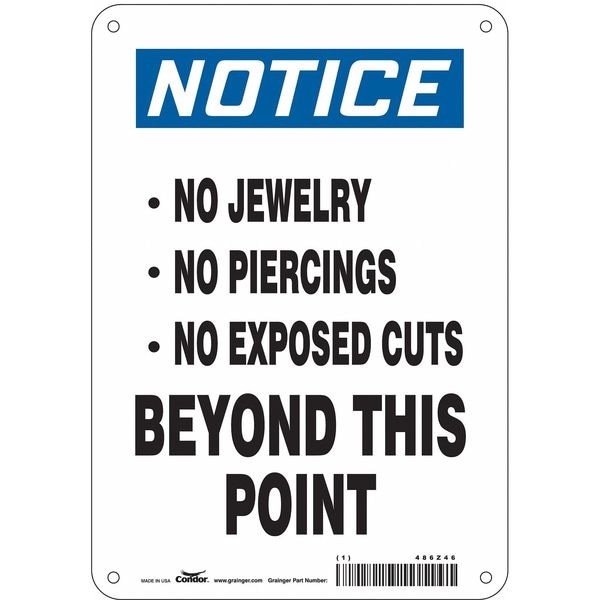 Condor Notice, NO JEWELRY NO PIERCINGS NO EXPOSED CUTS BEYOND THIS ...