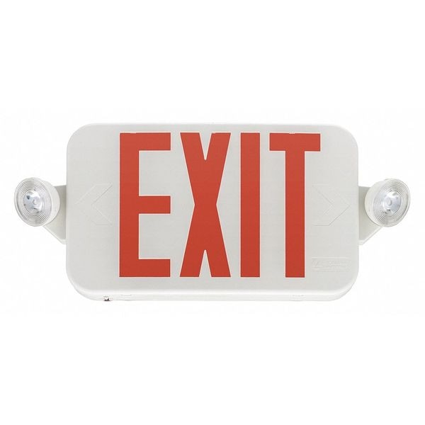 Lithonia Lighting Exit Sign with Emergency Lights, 16 in W, 7 1/4 in H ...