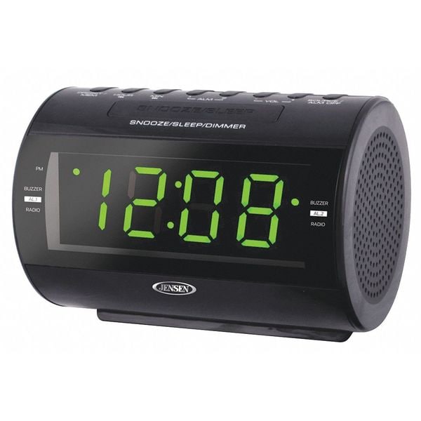 Zoro Select Clock, Blk, LED, 3-13/32 in. Hx5-3/8 in. W JCR-210 | Zoro