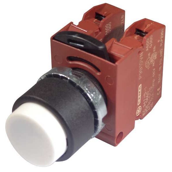 Abb Non-Illuminated Push Button, 22 mm, 1NO/1NC, White P9M-PNBSN30N0 | Zoro