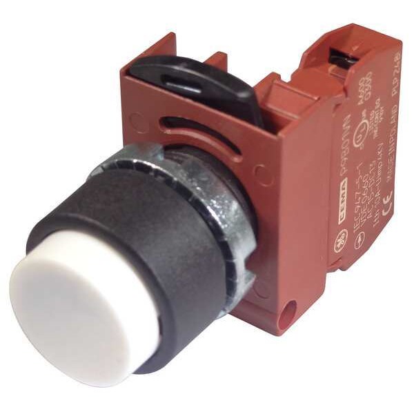 Abb Non-Illuminated Push Button, 22 mm, 1NC, White P9M-PNBSN20N0 | Zoro