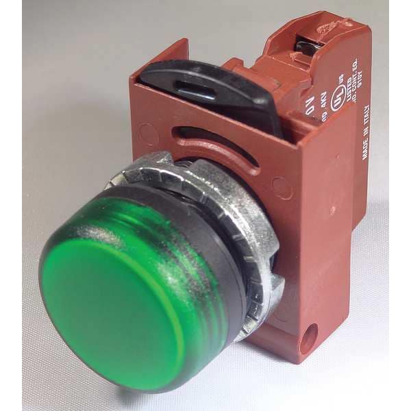 Abb Pilot Light, Diffused, Green, 120VAC, Chrome P9M-LVDALI | Zoro