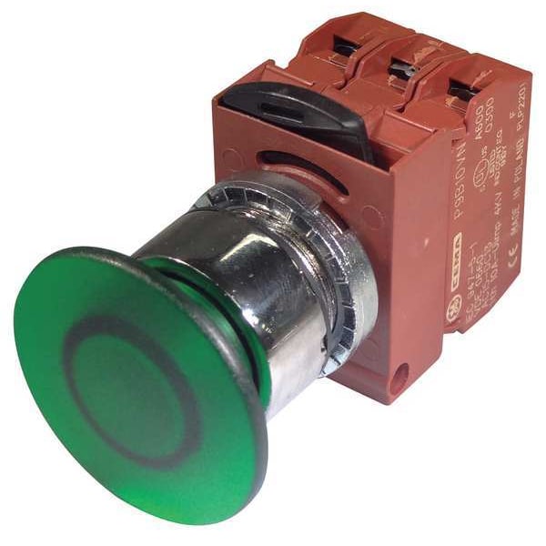 Abb Illuminated Push Button, 22 mm, 1NO/1NC, Green P9M-EM4VLN12NADI | Zoro