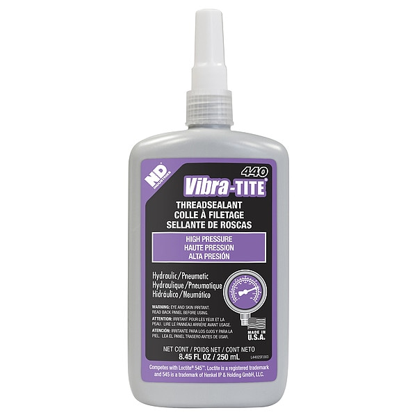 Vibra-Tite Pipe Thread Sealant, 440, Purple, Liquid, 8.5 fl oz, Bottle ...