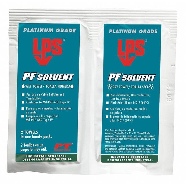 Lps Solvent and Degreaser Wipes Box Colorless 61410 | Zoro