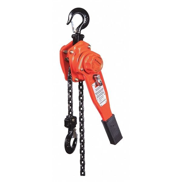 Dayton Lever Chain Hoist, 1,500 lb Load Capacity, 15 ft Hoist Lift, 29/ ...