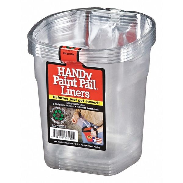 Handy Paint Products Plastic Paint Bucket Liner, 1 qt, 6 PK (2520-CT ...
