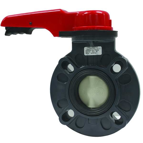 Asahi Butterfly Valve, 4" Pipe Size, PVC 173730040 | Zoro