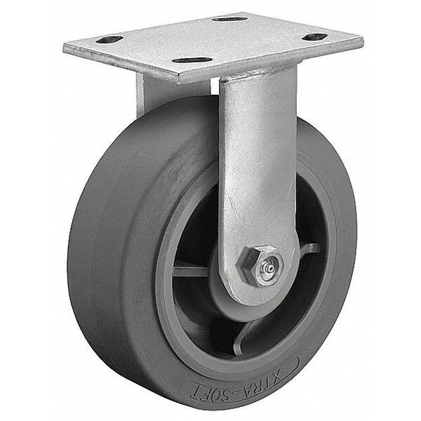 Zoro Select Rigid Plate Caster, TPR, 5 in., 400 lb. 11IS05201R001 | Zoro