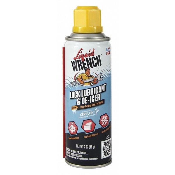 Liquid Wrench Lock Lubricant and De-Icer Aerosol Can White LLD03/6 | Zoro