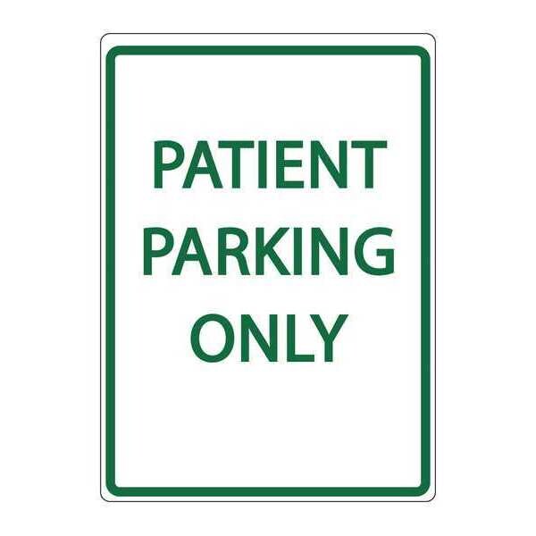 Zing Patient Parking Sign, 12" W, 18" H, English, Aluminum 3080 | Zoro