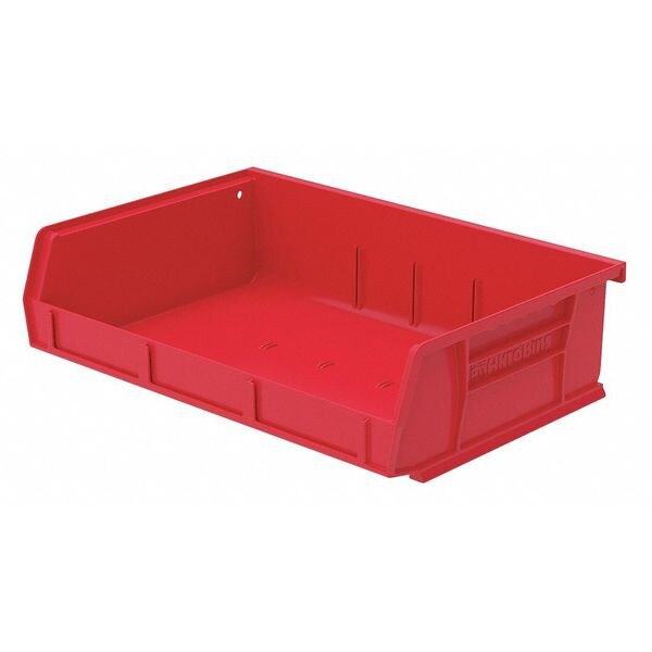 Akro-Mils Hang and Stack Bin, Industrial Grade Polymer, Red 30242RED | Zoro