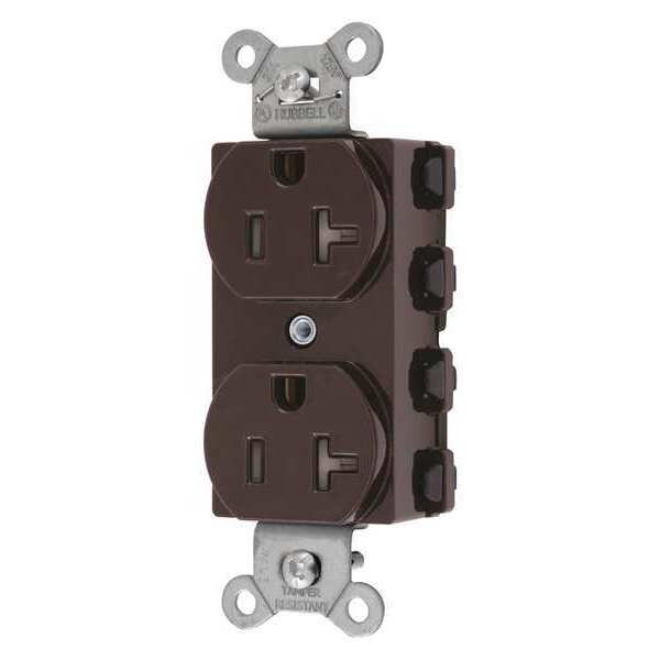 Hubbell Receptacle, 20 A Amps, 125V AC, Flush Mount, Standard Duplex ...