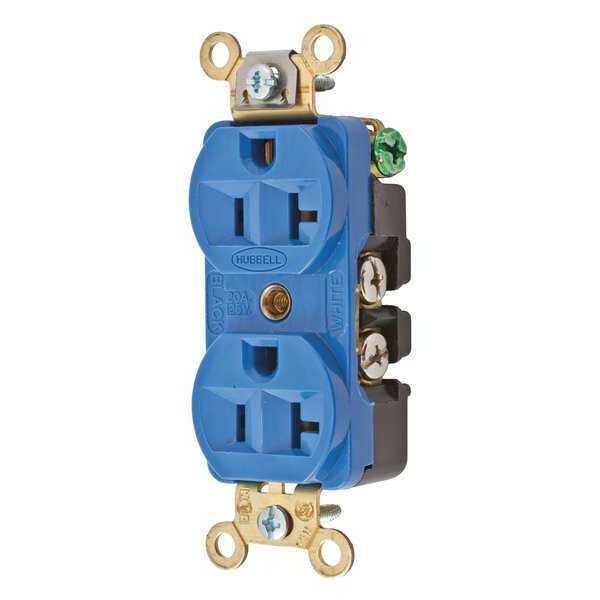 Hubbell Receptacle, 20 A Amps, 125V AC, Flush Mount, Standard Duplex ...