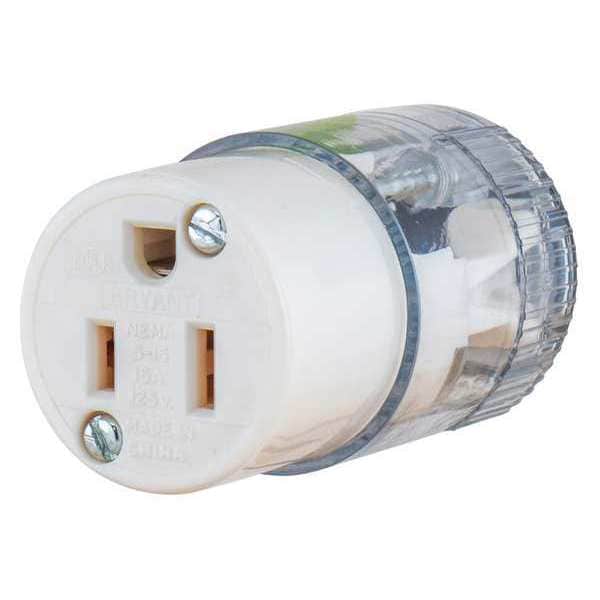 Bryant Straight Blade Connector, 5-15R, 15 A, 125V AC, 2 Pole, 3 Wire ...