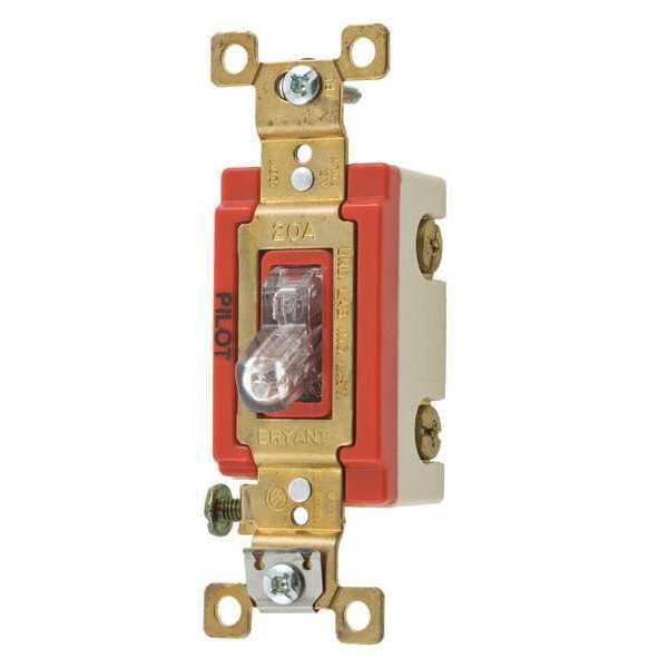 Bryant Pilot Light Wall Switch, Clear, 20A 4901PLC120 | Zoro