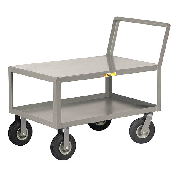 Little Giant Low-Profile Utility Cart with Lipped & Flush Metal Shelves ...