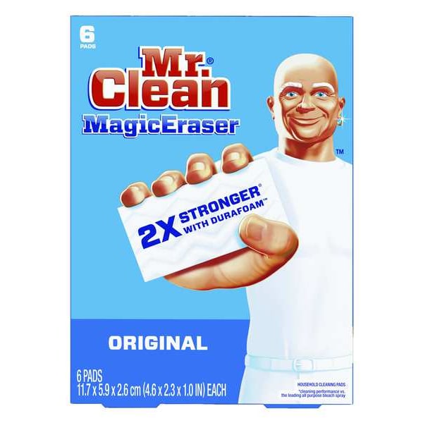 Mr. Clean Scrubber, 4-39/64" L, Melamine Foam, PK6 79009 | Zoro