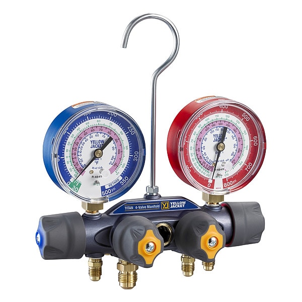 Yellow Jacket 4-V TITAN R32/454B/410A PSI @F MANIFOLD 49974 | Zoro