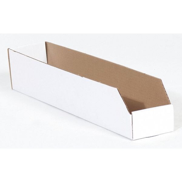 Zoro Select Cardboard Corrugated Shelf Bin, White, 50 PK BSBINEB1810 | Zoro
