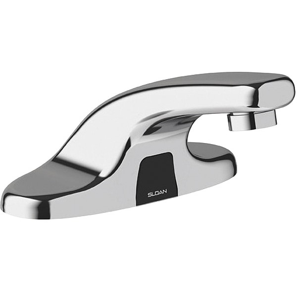 Sloan Sensor 4" Mount, 3 Hole Low Arc Bathroom Faucet, Polished chrome ...