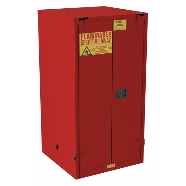 Condor Flammable Safety Storage Cabinet, Recessed Pull Handle, Red, 2 ...