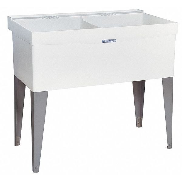 Mustee Utility Sink, 34 in H x 40 in W x 24 in L, Floor Mount, 1-1/2 in ...