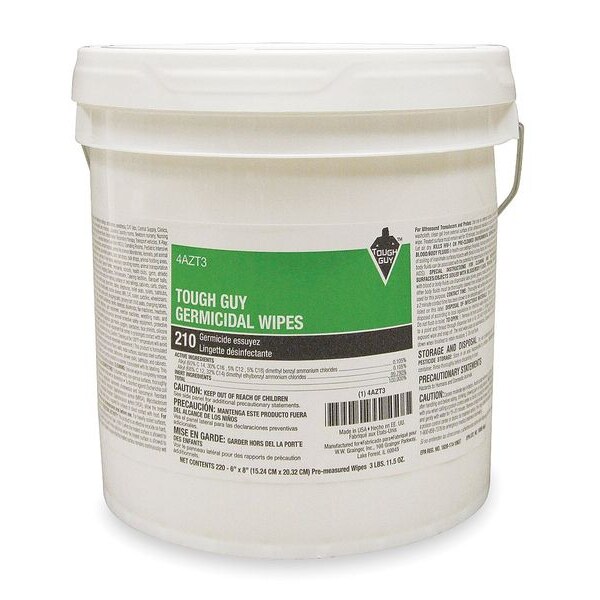 Tough Guy Bucket, 220 Wipes, 6" x 8" 4AZT3 | Zoro