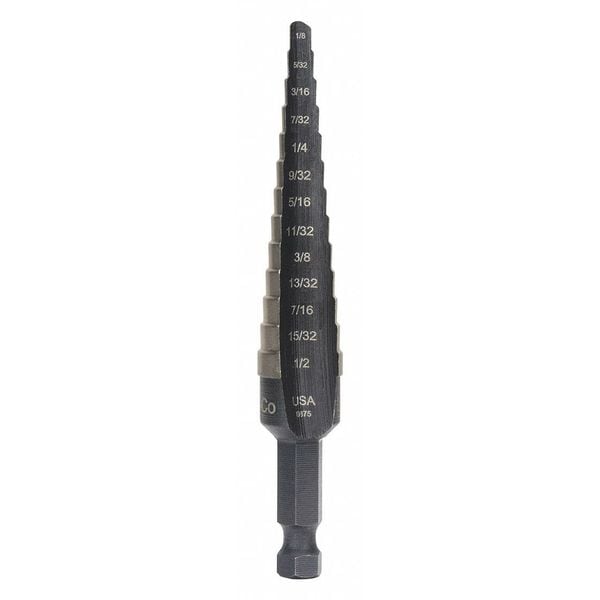 IRWIN UNIBIT HSS Step Drill Bit 13 Sizes, 1/8-1/2" (UNIBIT 1) | Zoro