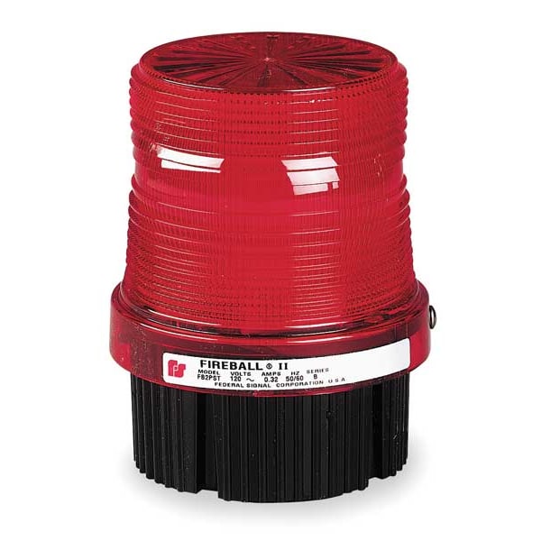 Federal Signal Warning Light, Red, Strobe Tube, 120V AC, 80 FPM, 4 3/32 ...