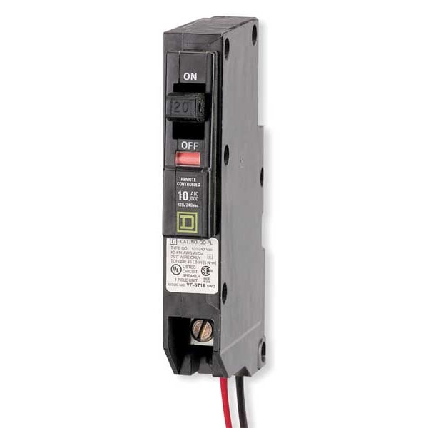 SQUARE D 15 A, 1 pole Miniature Circuit Breaker, QOB, 120/240V AC, - QOB115PL