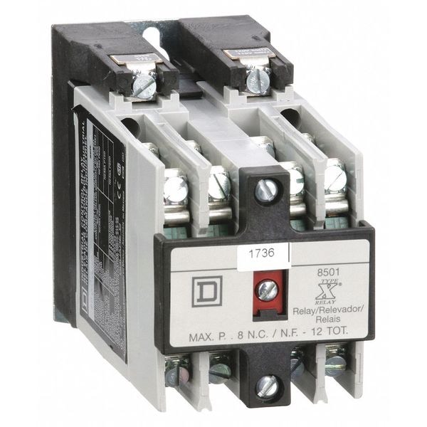 Square D 8501XO80V02 NEMA Control Relay,8NO,120VAC,10A | Zoro.com