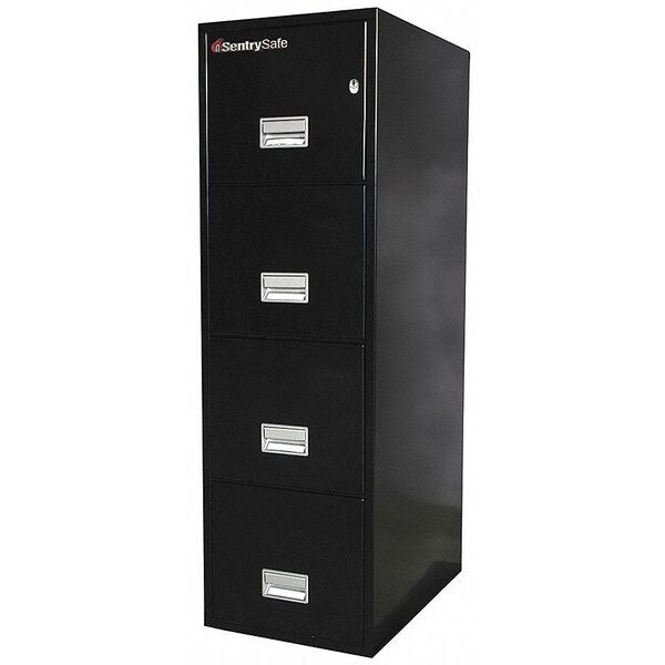 Sentry Safe 4 Drawer Fire-Resistant Filing Cabinet, Black, Letter ...
