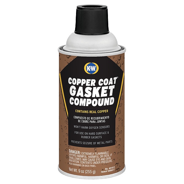K&W Permanent Metallic Gasket Compound, 9 oz., Copper, Aerosol 401612 ...