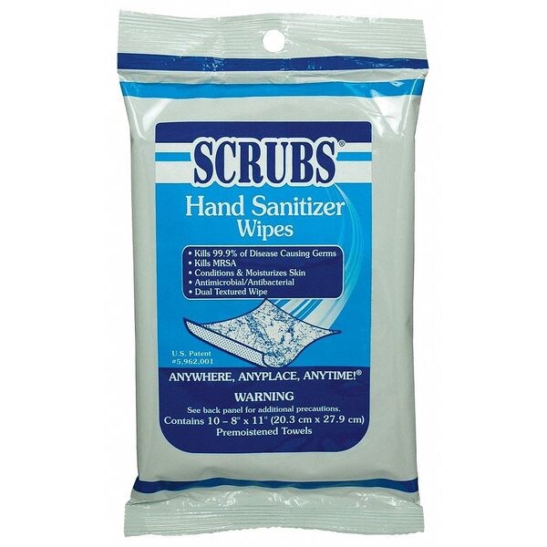 Scrubs Antimicrobial Hand Wipes, Neutral, PK 10 90910 | Zoro
