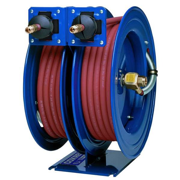Coxreels Dual Reel Spring Return Hose Reel, 3/8 in Hose Diameter, 25 ft ...