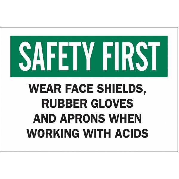 Brady Personal Protection Sign, 7 in Height, 10 in Width, Polyester ...