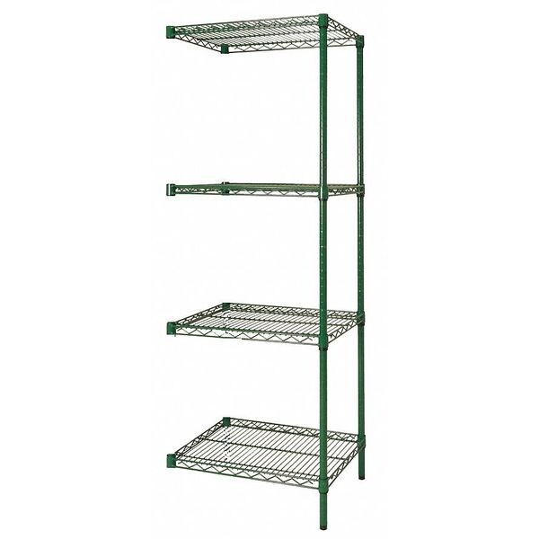 Zoro Select Shelving, Add-On, H74, W60, D24, Grn, 4 Shelf 5GPT7 | Zoro