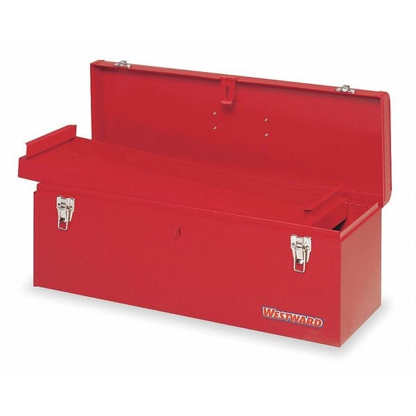 Westward WESTWARD Tool Box, Steel, Red, 24 in W x 8 in D x 9 in H ...