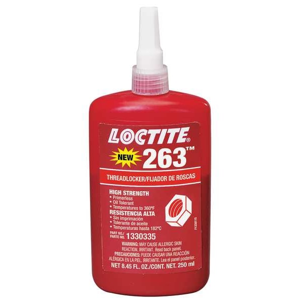 Loctite Primerless Threadlocker, LOCTITE 263, Red, High Strength ...