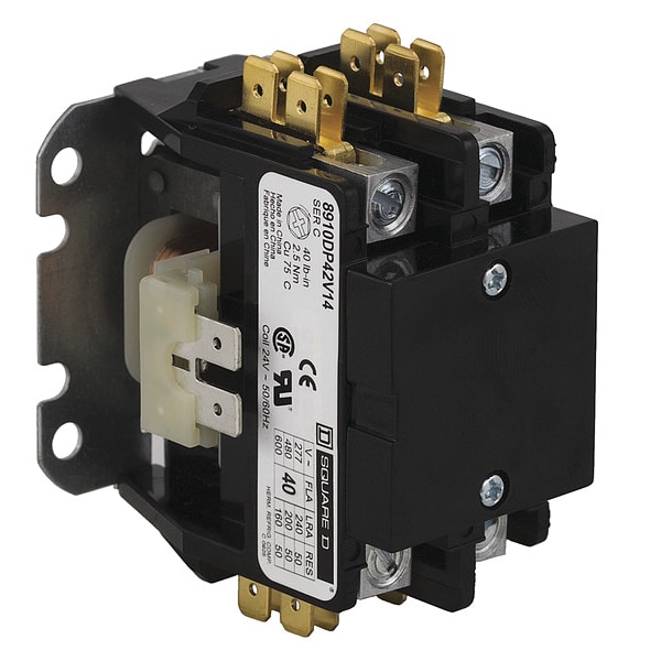 Square D Definite Purpose Magnetic Contactor, 24V AC, 1 P, Non ...