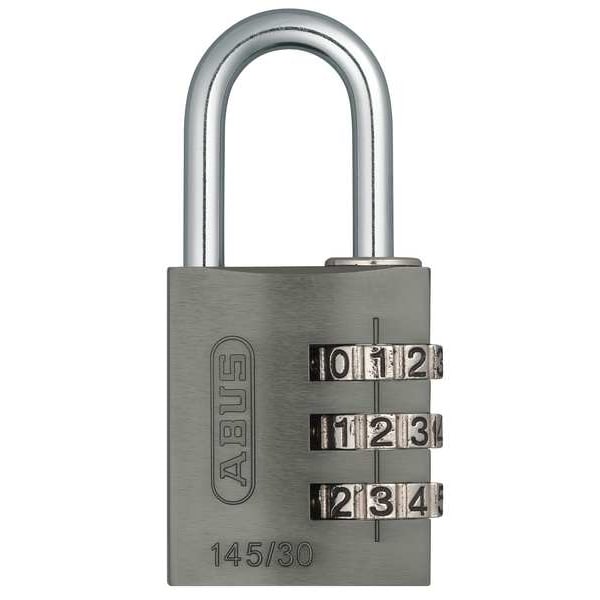 Abus Combination Padlock, Side, Black/Silver 145/30 Black | Zoro