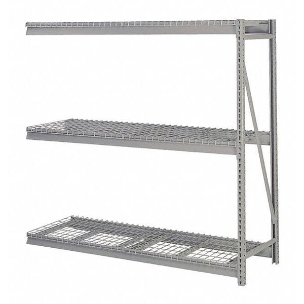 Lyon Add-On Bulk Storage Rack, 24 in D, 72 in W, 3 Shelves, Dove Gray ...